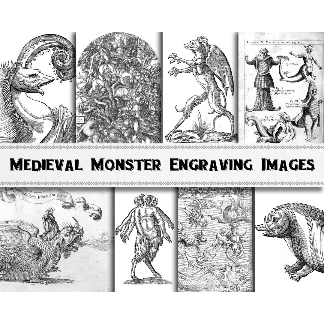 Medieval Monster Engraving Images / Digital Download / Commercial Use ...