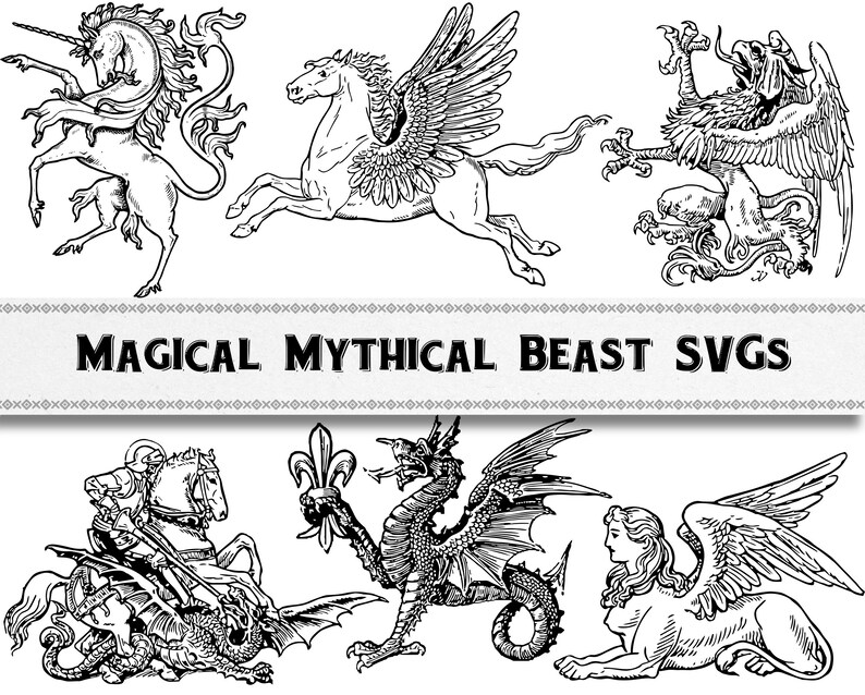 Magical Mythical Beast SVG Images / Digital Download / - Etsy