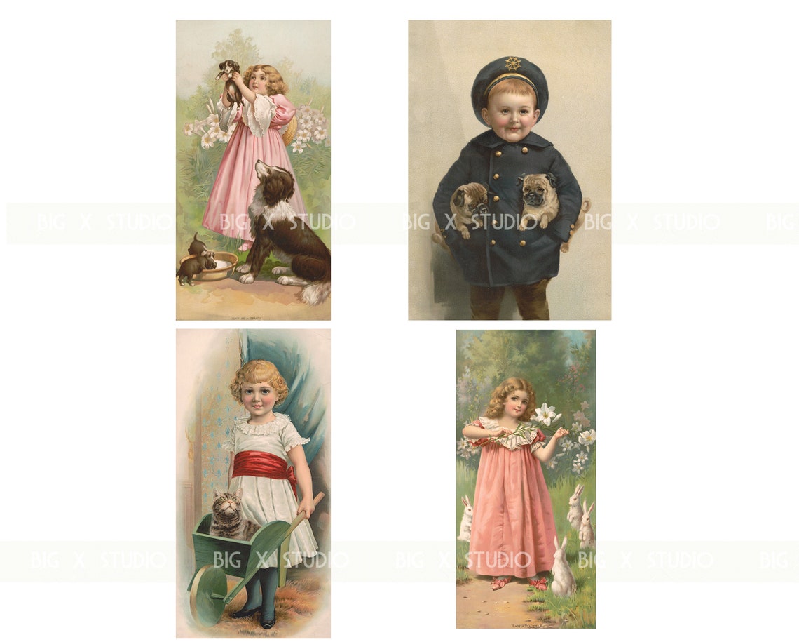Illustrations of Victorian Children/ Digital Download / High - Etsy
