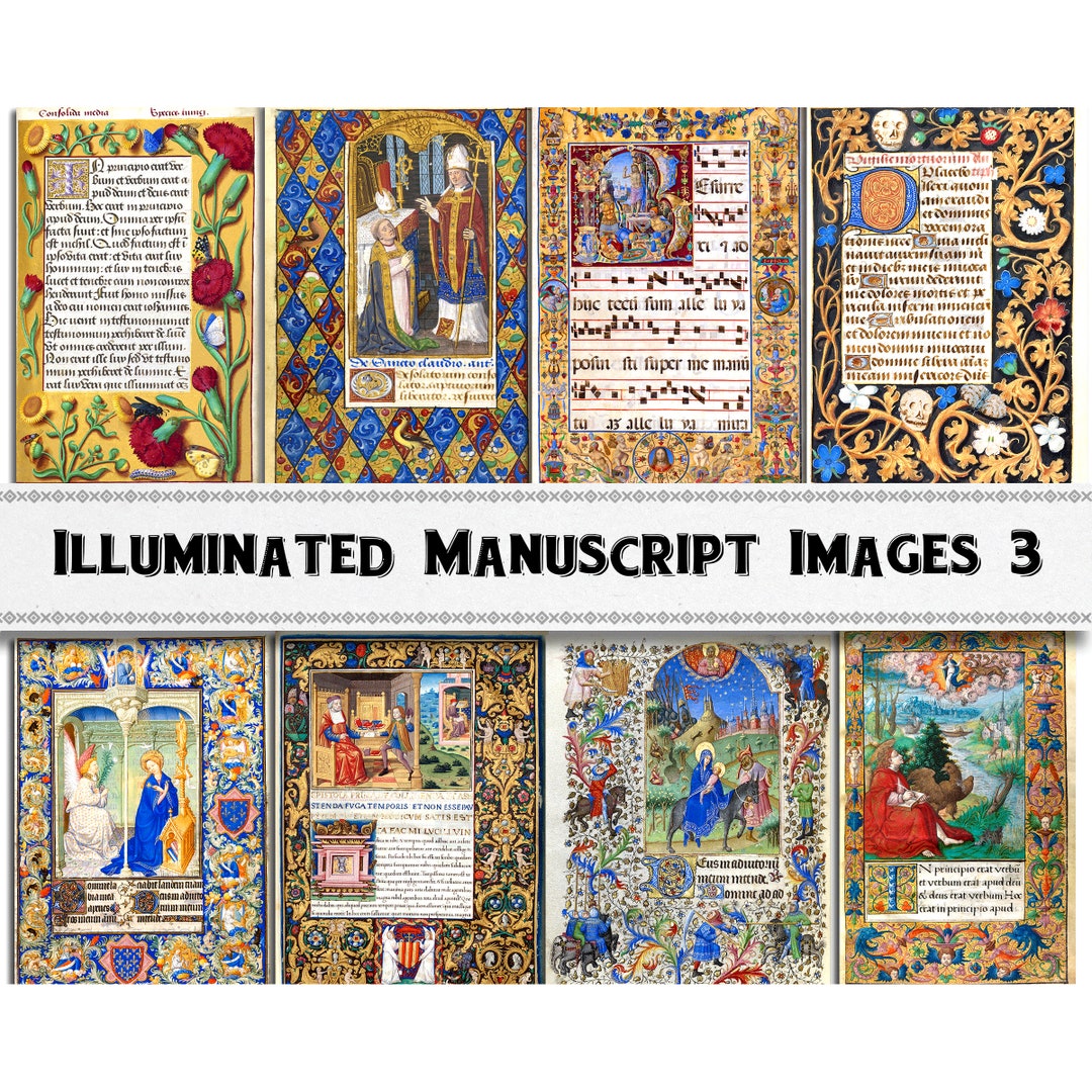 Medieval Illuminated Manuscript Images Set 3, Digital Download ...