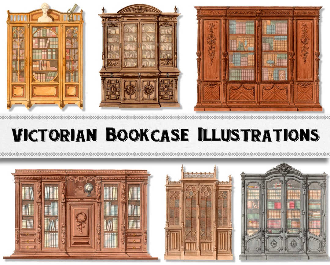 Library Book Bookcase Illustration Images / Digital Download / - Etsy