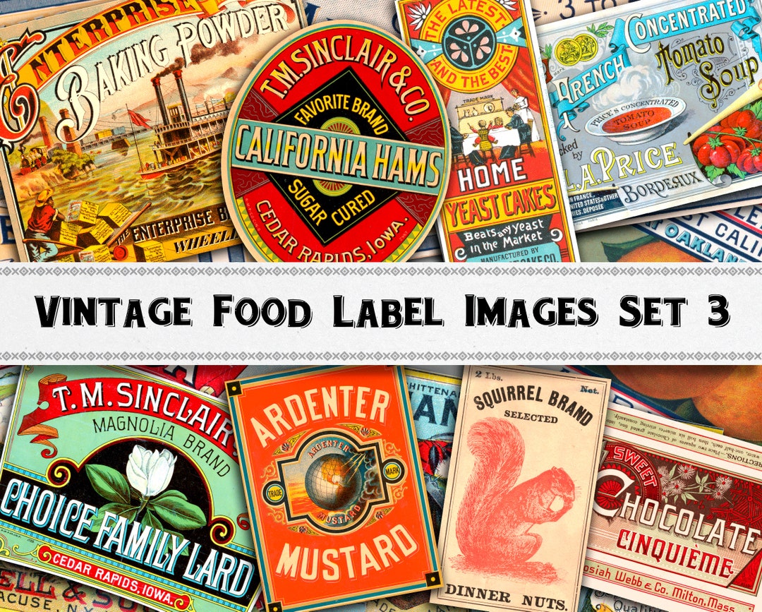 Vintage Food Label Images Set 3 / Digital Download / - Etsy