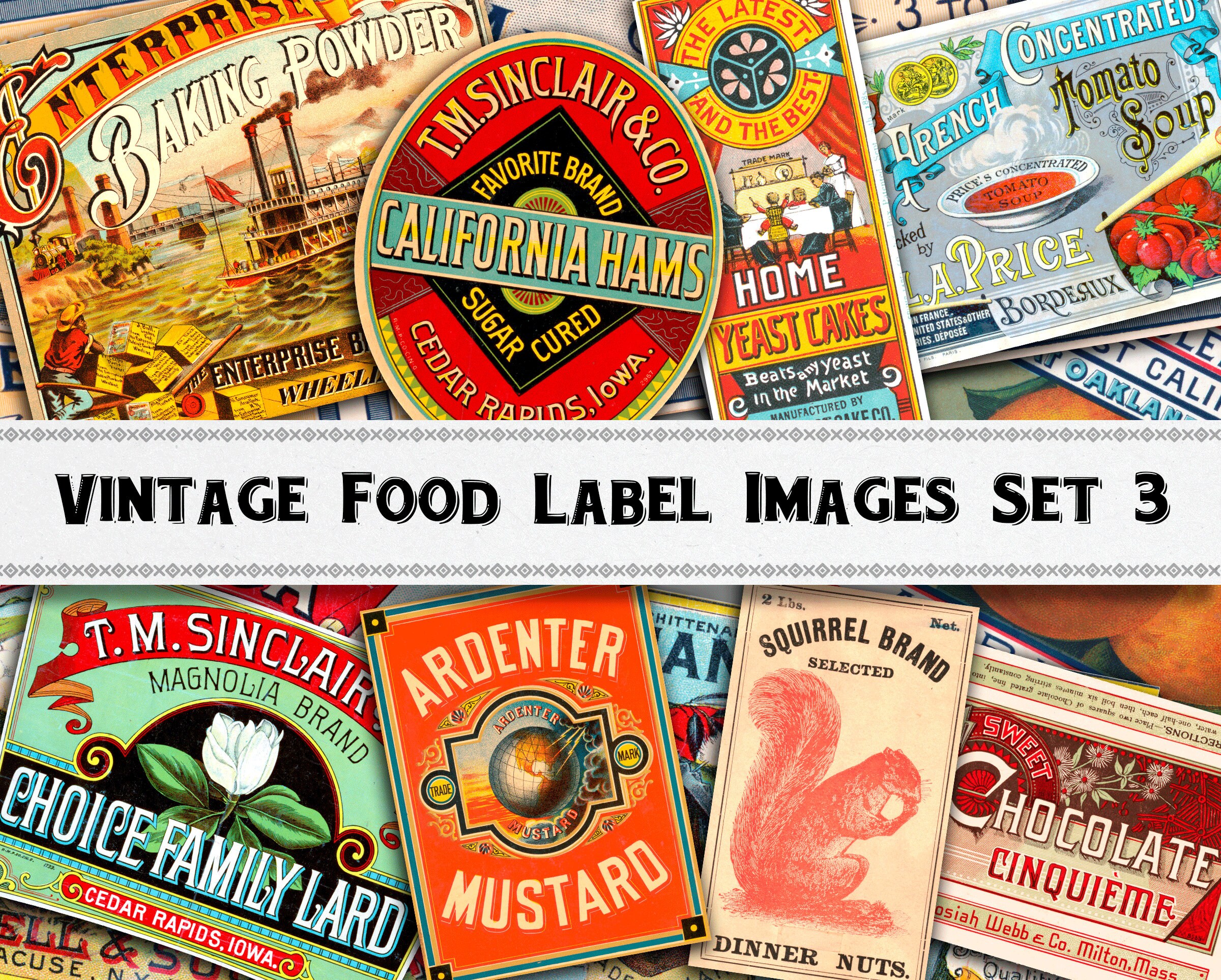 Printable Vintage Food Labels