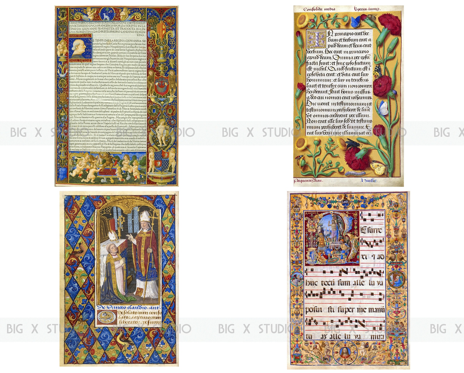 Medieval Illuminated Manuscript Images Set 3, Digital Download ...