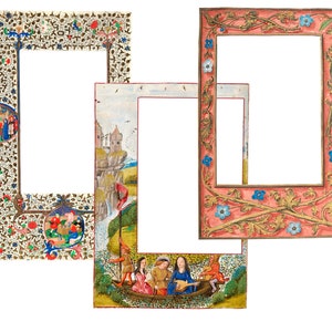 Medieval Illuminated Manuscript Frame PNG Images Set 3, Digital ...