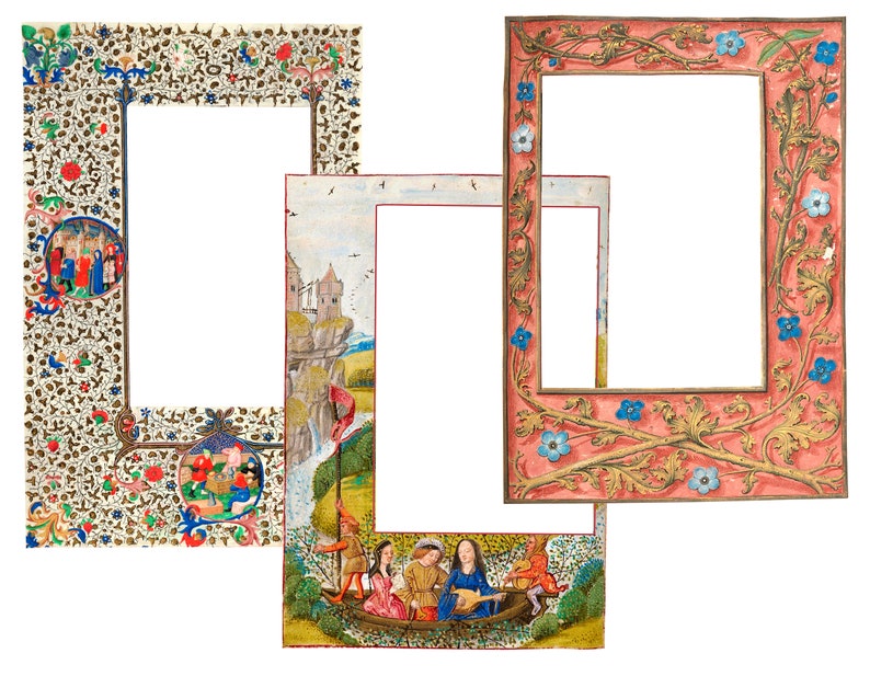 Medieval Illuminated Manuscript Frame PNG Images Set 3 - Etsy