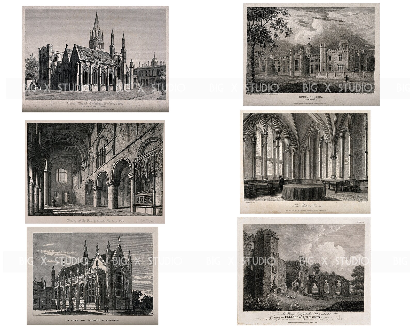 Gothic Architecture Engraving Images / Digital Download / | Etsy