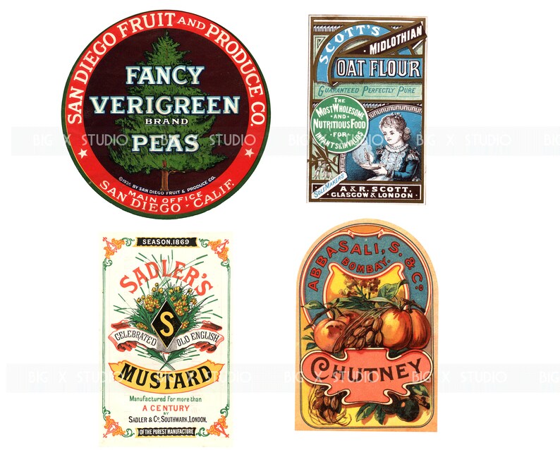 Vintage Food Label Images Set 2 / Digital Download / - Etsy