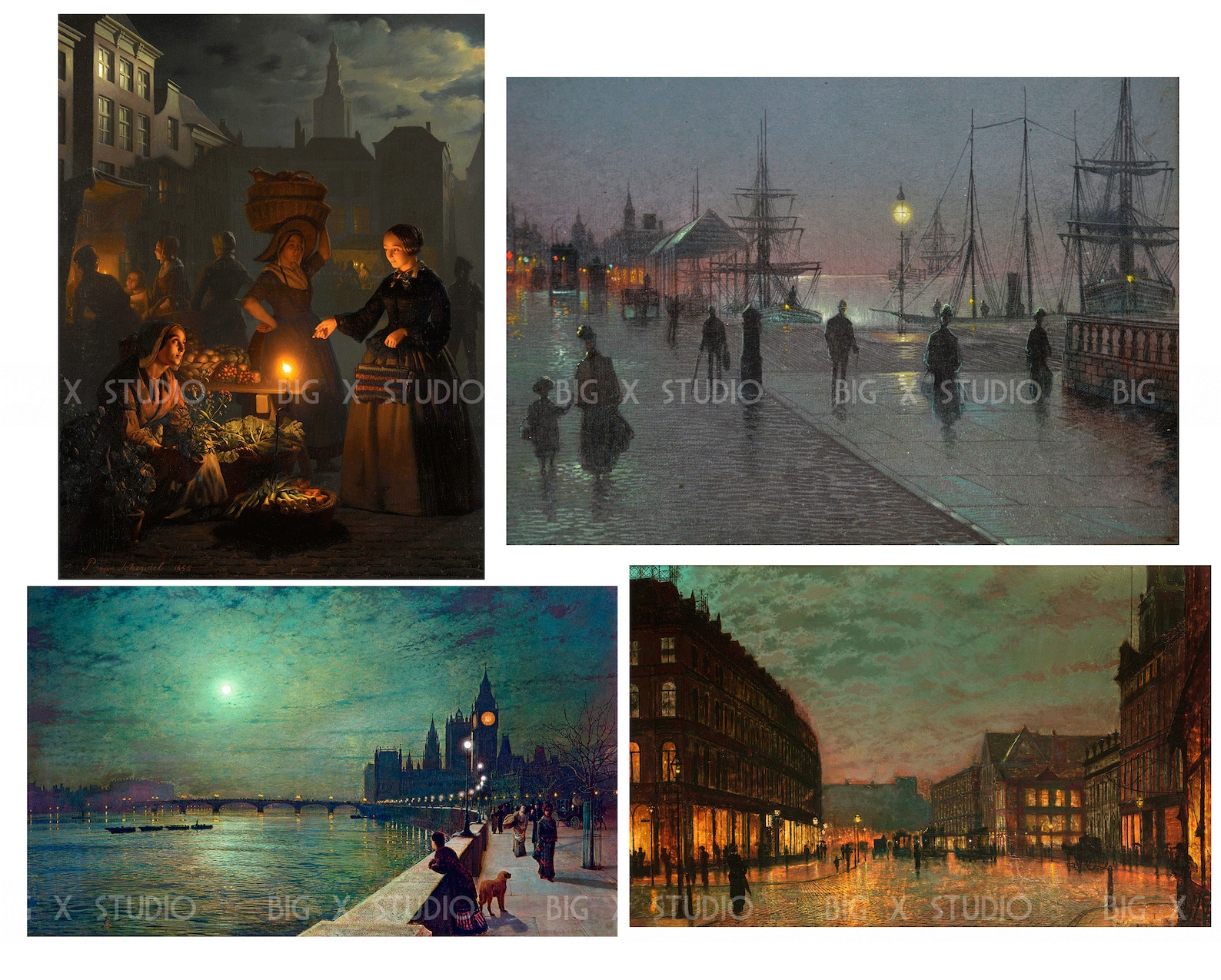 Victorian City Scenes at Night / Digital Download / Commercial | Etsy