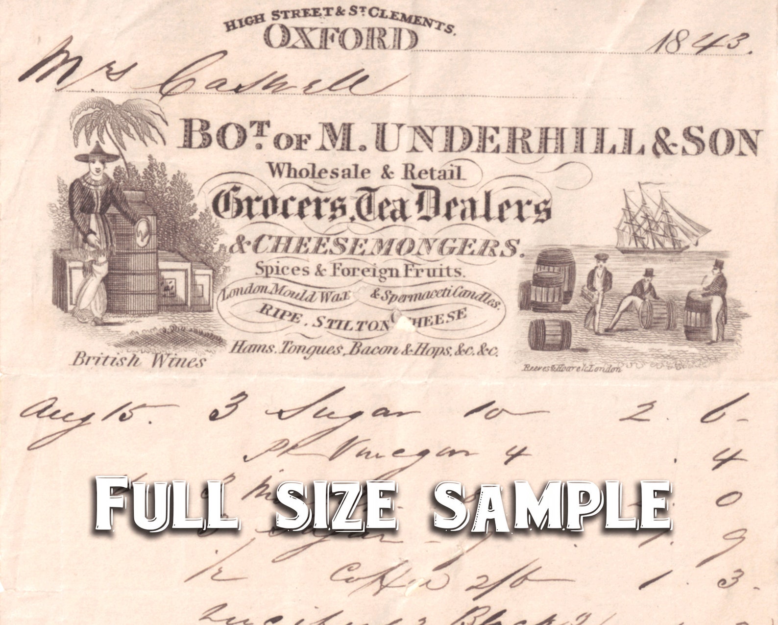 Vintage Receipt Images / Victorian Bills of Sale/ Ephemera / | Etsy