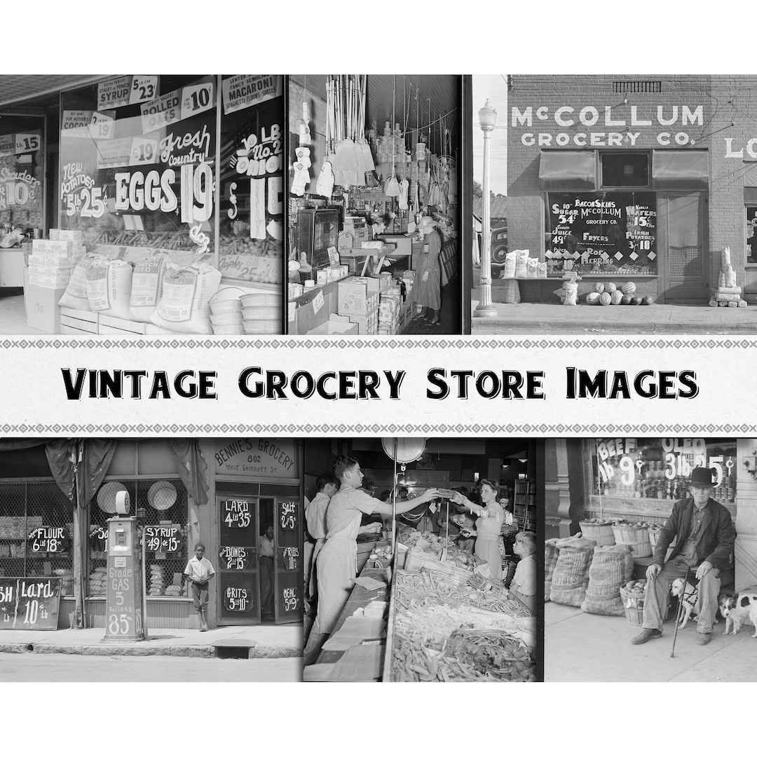Vintage Grocery Store Scene Photograph Collection Digital Download Commercial Use Vintage