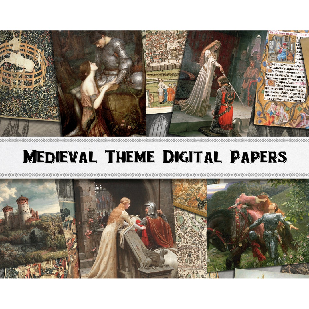Medieval Knight Princess Castle Digital Papers / Scrapbook Wallpapers ...