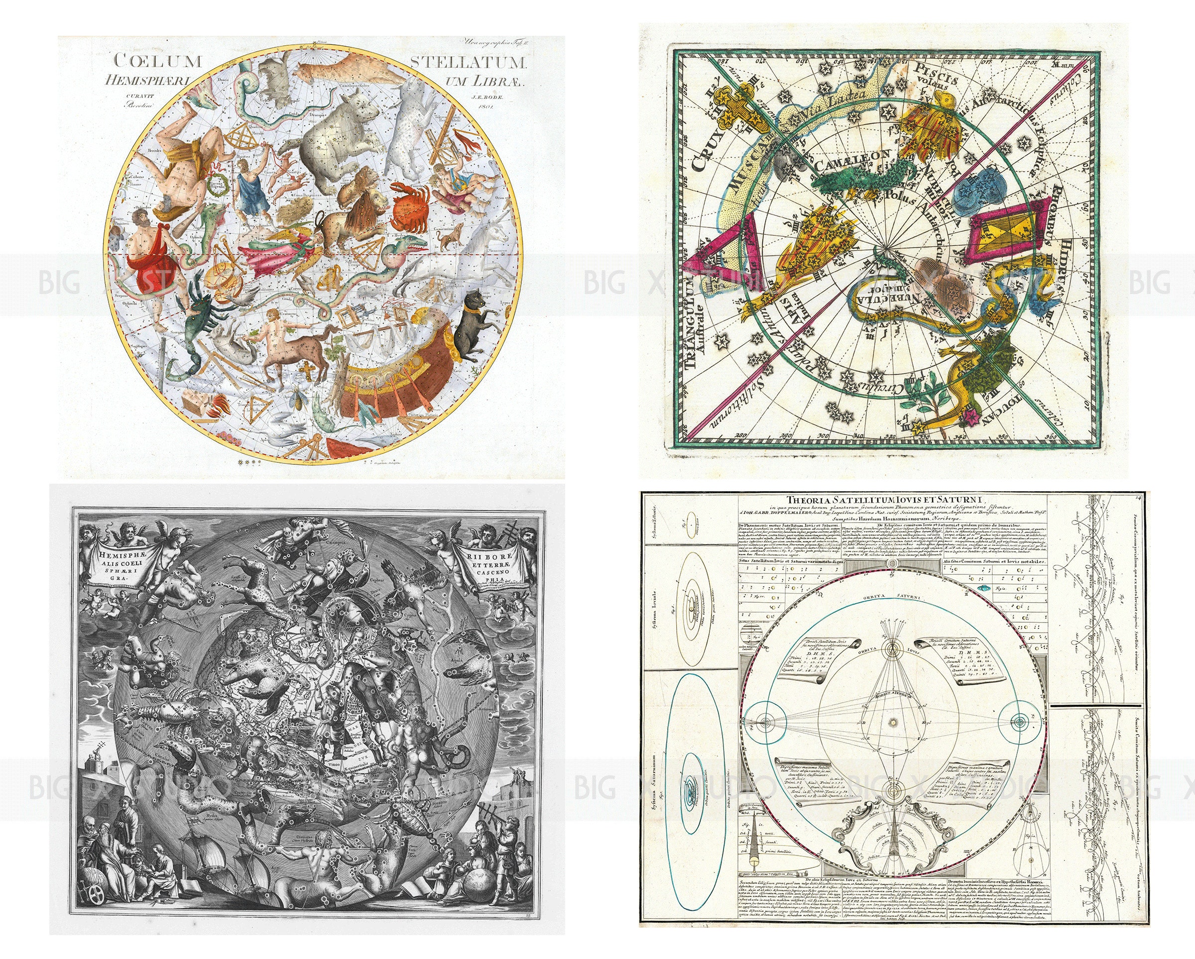 Astrological Star Chart Images Set 4 / Medieval Renaissance Maps ...