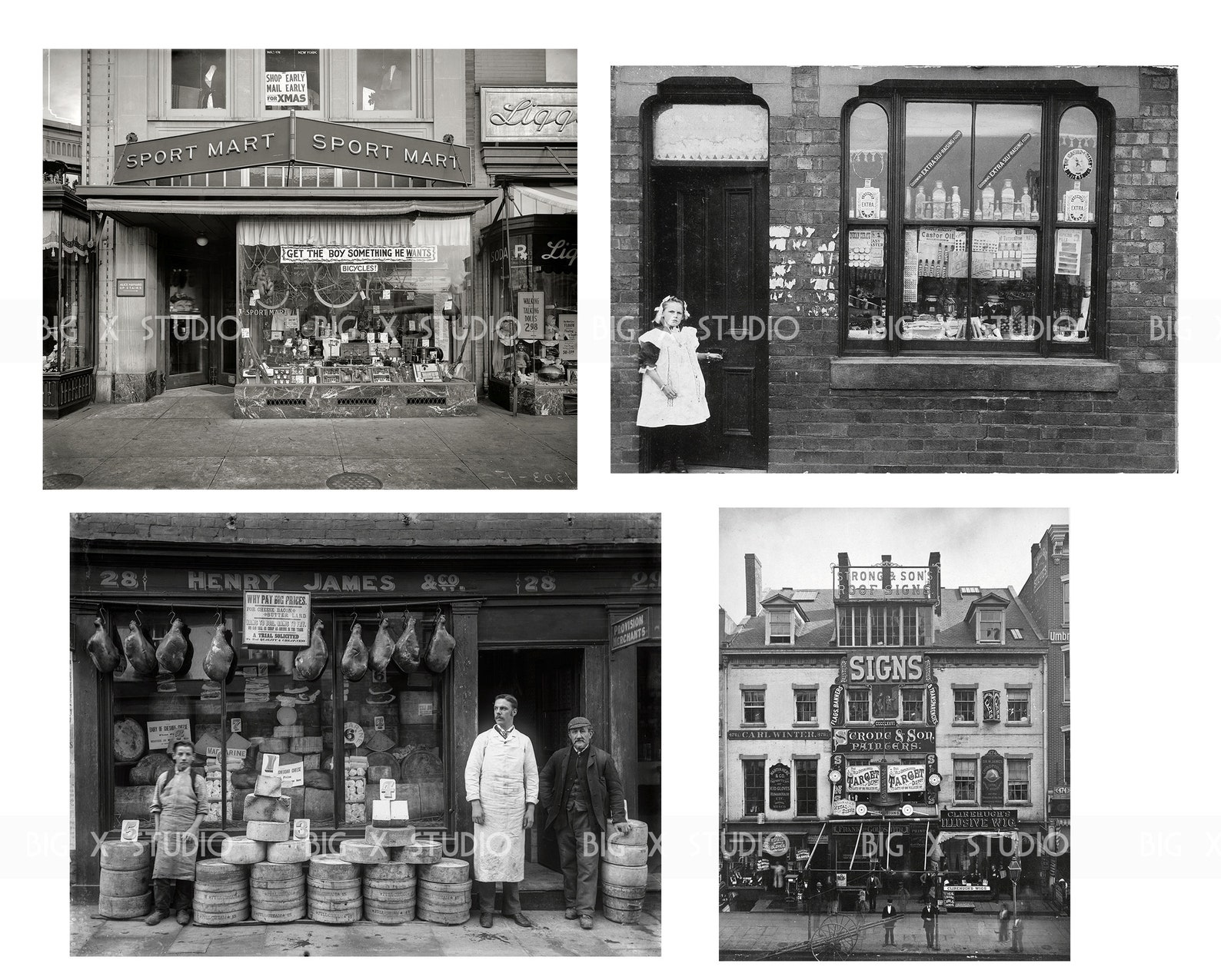 Vintage Storefront Street Scene Photograph Collection / Digital ...