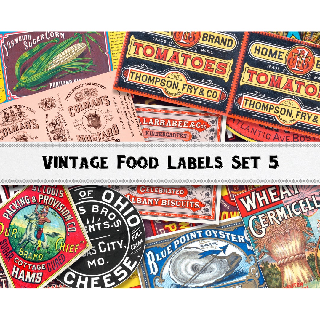 Vintage Food Label Images Set 5 / Digital Download / Commercial Use ...