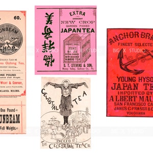 Vintage Tea Labels / Victorian Ephemera / Commercial Use / Digital ...