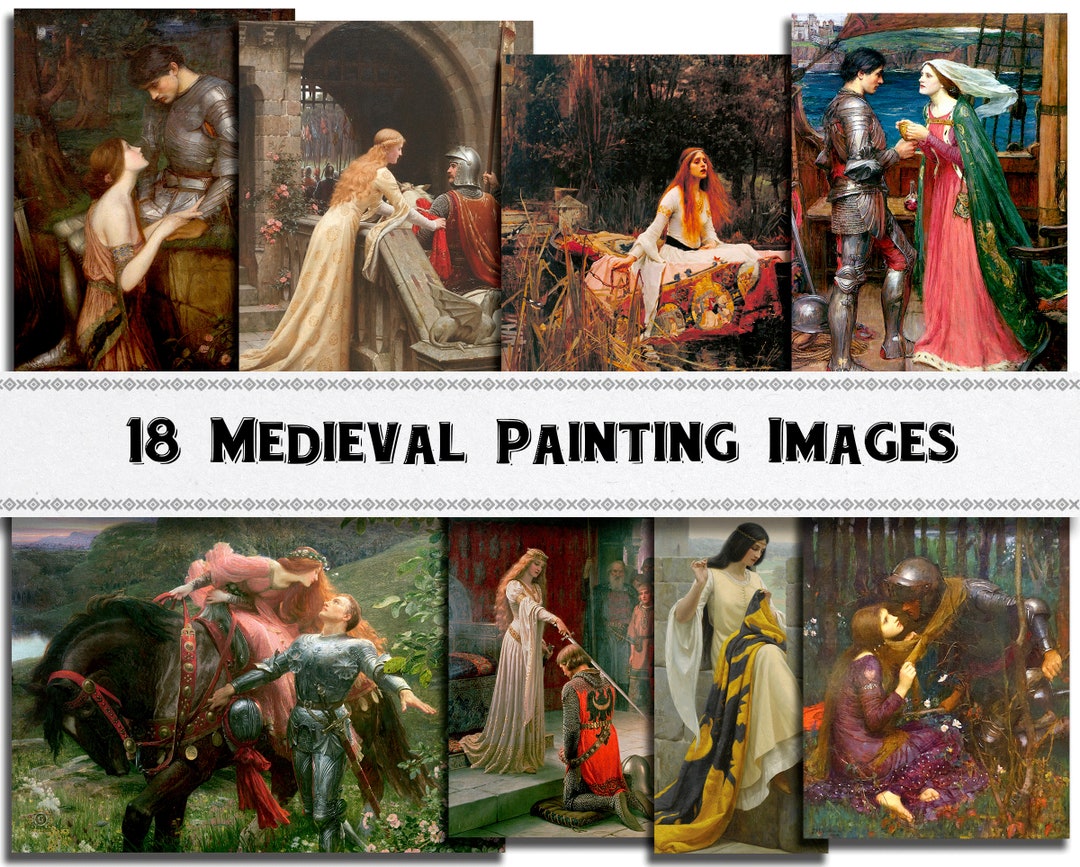 Medieval Knight and Princess Painting Images / Digital - Etsy