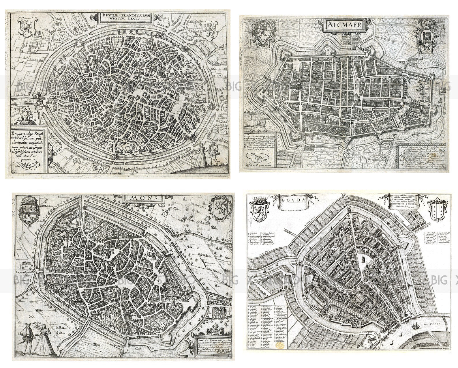 Medieval Walled City Map Images / Digital Download / | Etsy