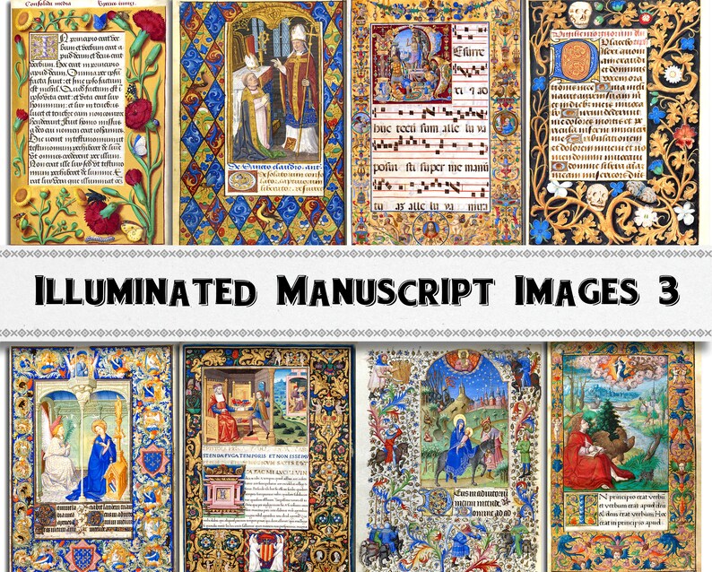 Medieval Illuminated Manuscript Images Set 3 Digital - Etsy