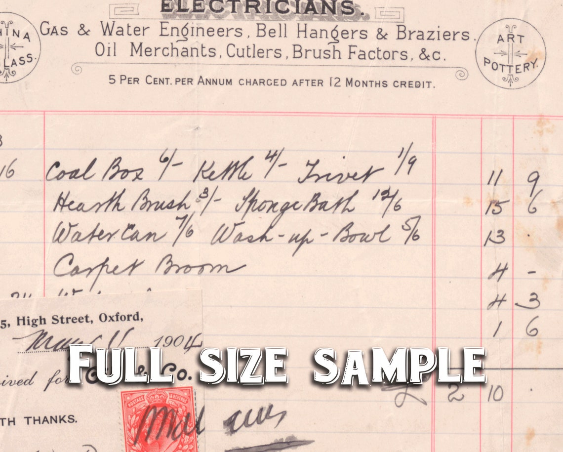 Vintage Receipt Images / Victorian Bills of Sale/ Ephemera / - Etsy