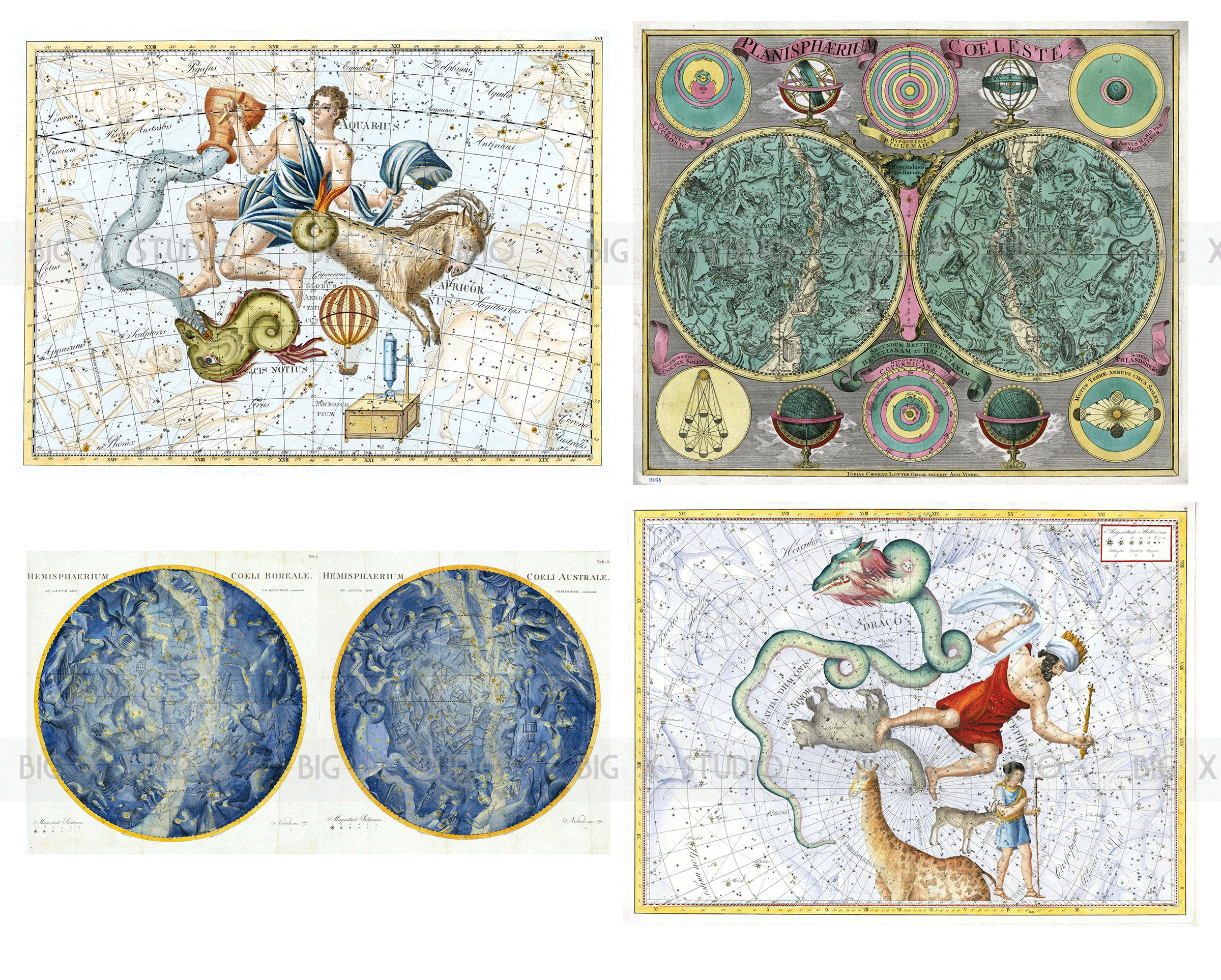 Astrological Star Chart Images Set 3 / Medieval Renaissance | Etsy