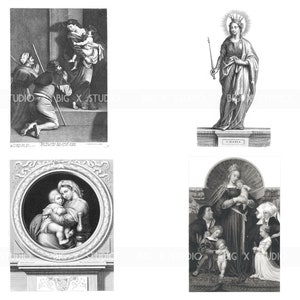 Vintage Virgin Mary Engraving Images / Digital Download / Commercial ...