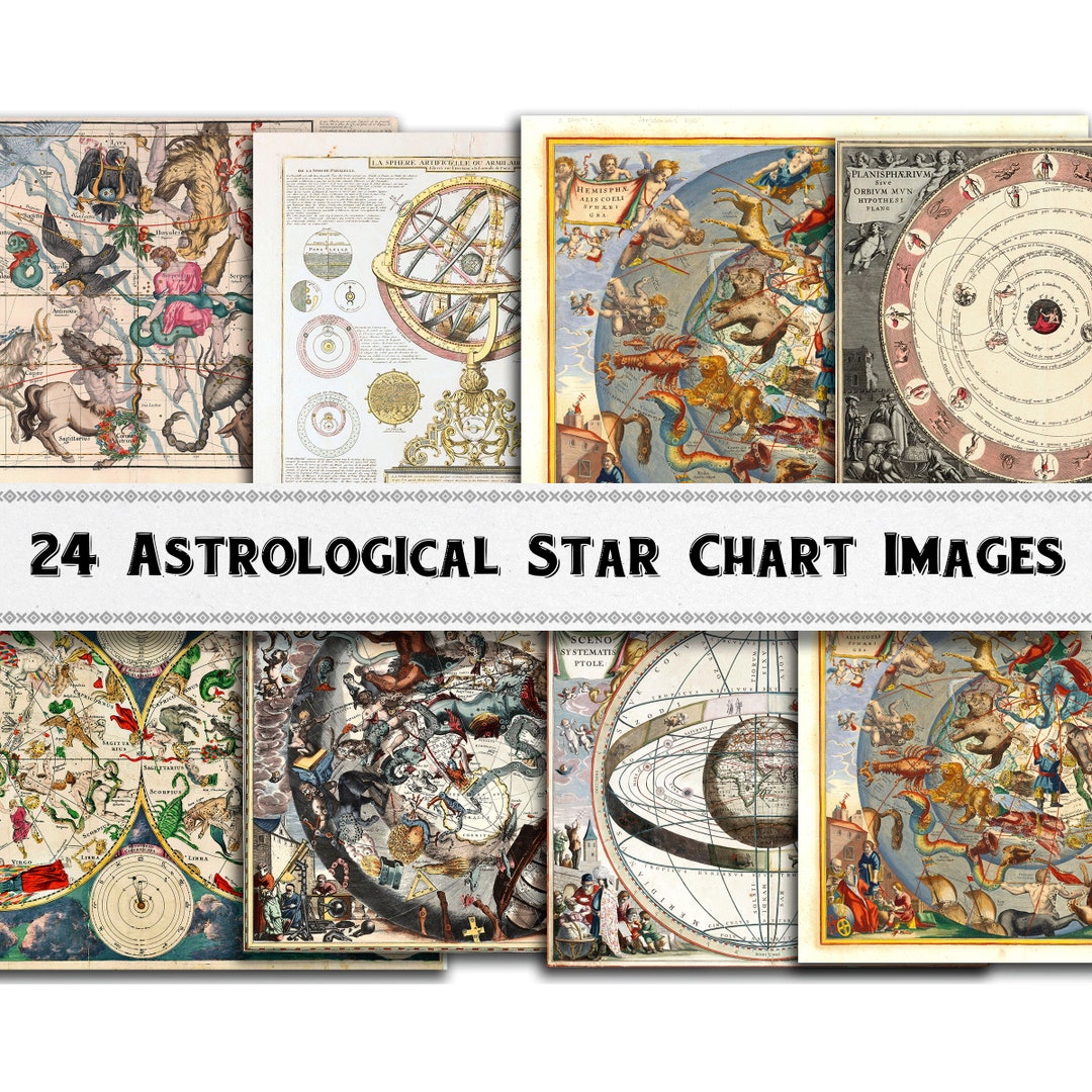 Astrological Star Chart Images / Medieval Renaissance Maps / Digital ...