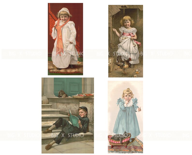Illustrations of Victorian Children/ Digital Download / High - Etsy