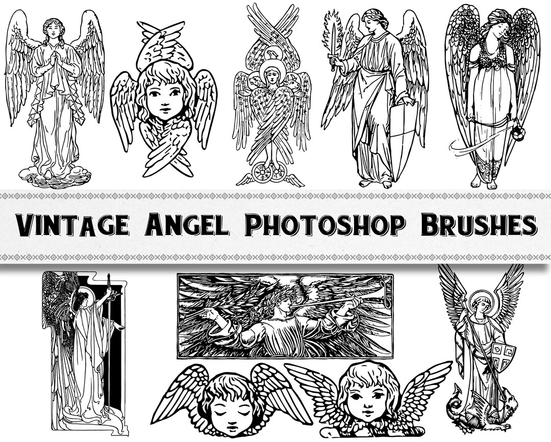 Vintage Angel Photoshop Brushes / Digital Download / - Etsy