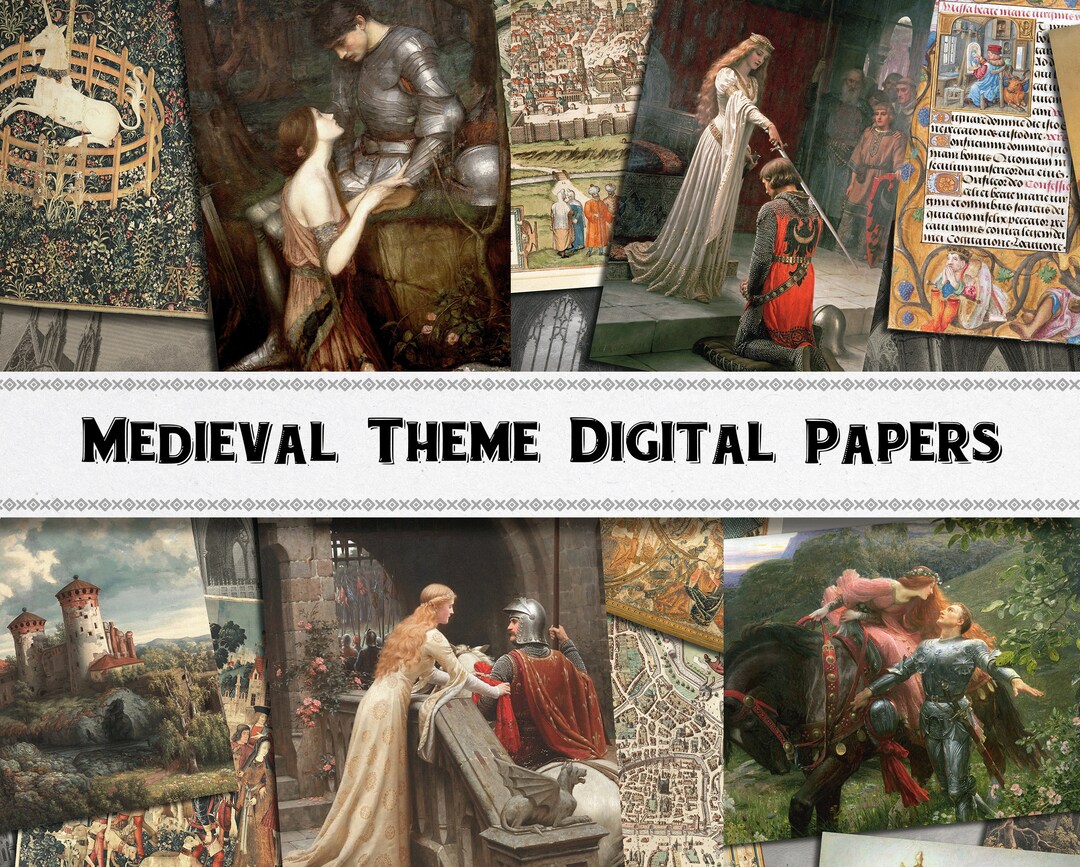 Medieval Knight Princess Castle Digital Papers / Scrapbook - Etsy