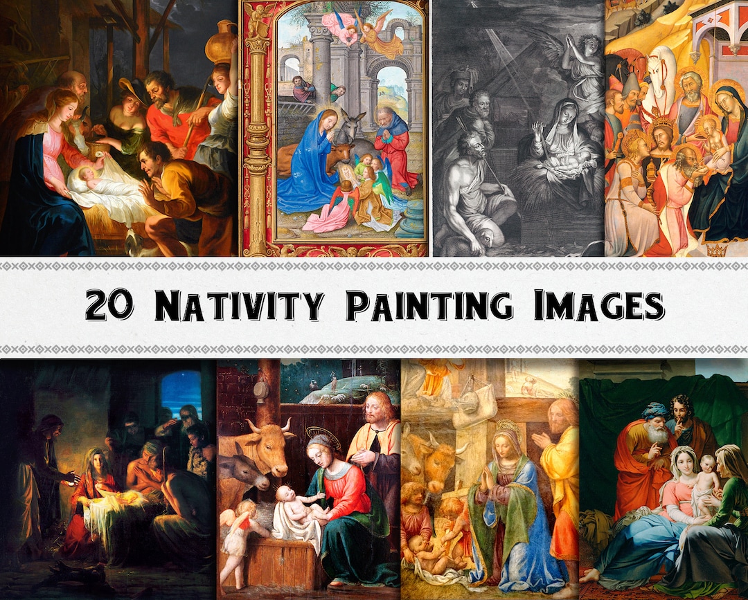 Nativity Painting Images / Christmas Art / Digital Download / - Etsy