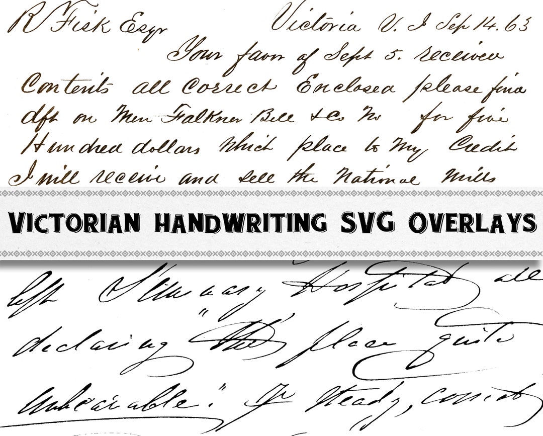 Victorian Handwriting SVG Images / Digital Download / - Etsy Canada