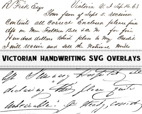 Victorian Handwriting SVG Images / Digital Download / - Etsy