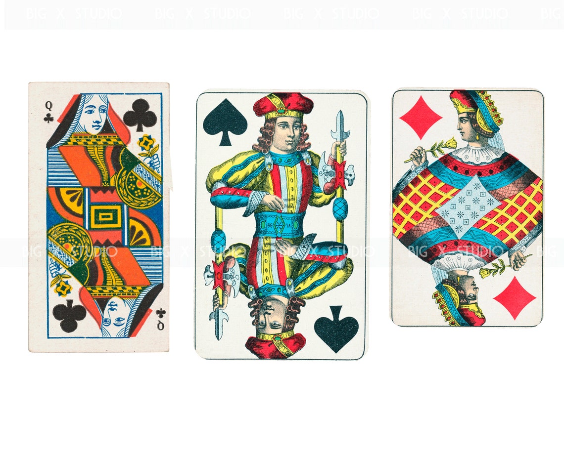 Vintage Playing Card Images/ Poker Cards / Digital Download / Ephemera ...