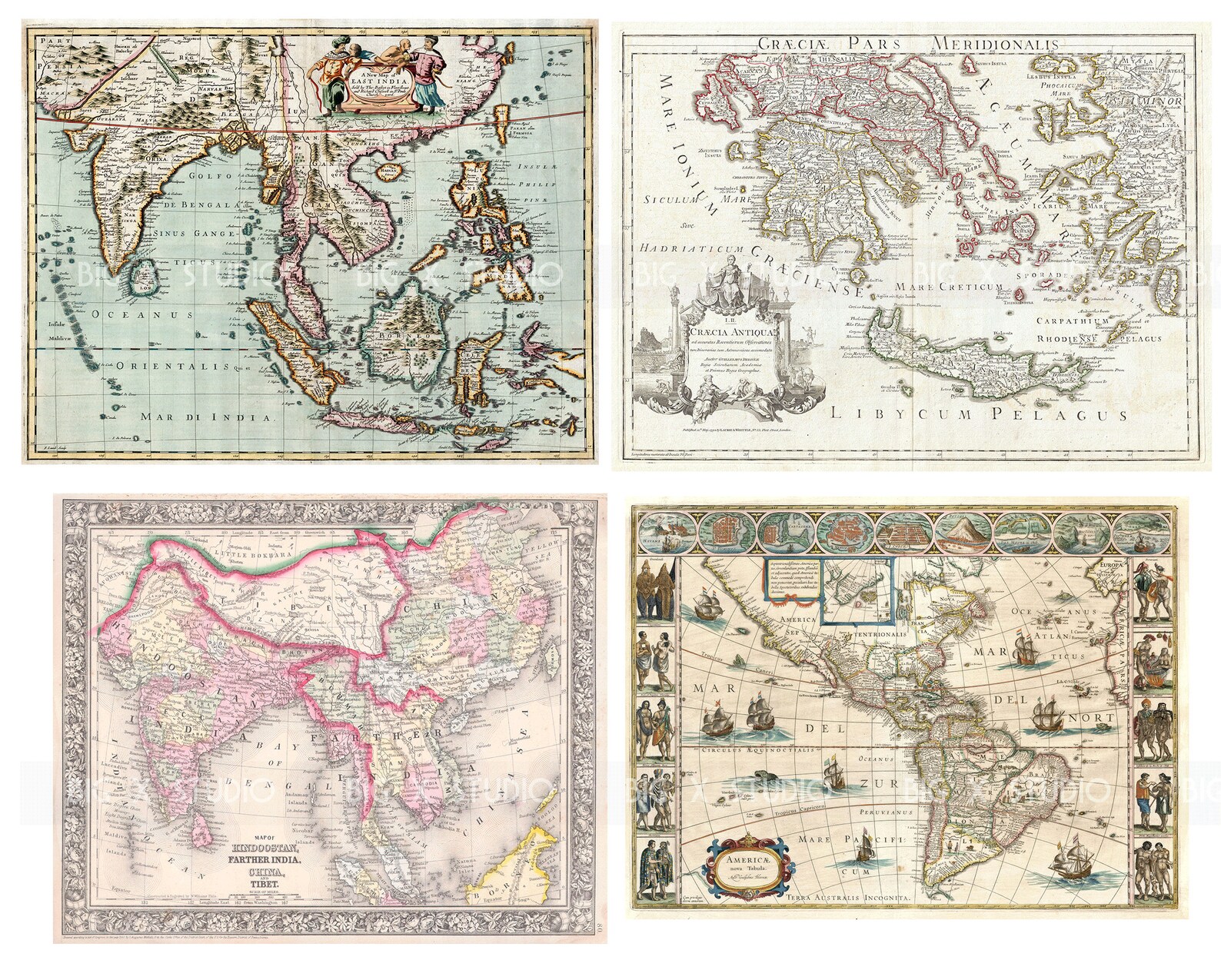 Antique Map Images / Medieval Renaissance Maps / Digital Download ...