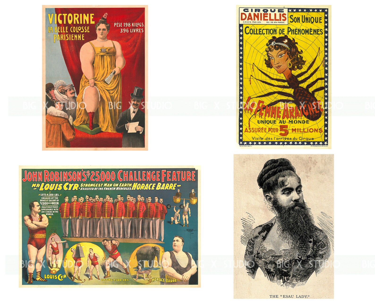Circus Sideshow Poster Images Set 4 / Digital Download / - Etsy