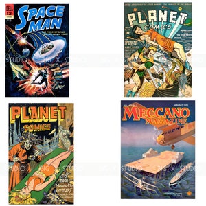 Vintage Science Fiction Comic Art Images Set 2 / Digital Download ...