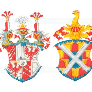 Medieval Heraldry Coat of Arms Set 2: Illuminated Manuscript Clipart ...