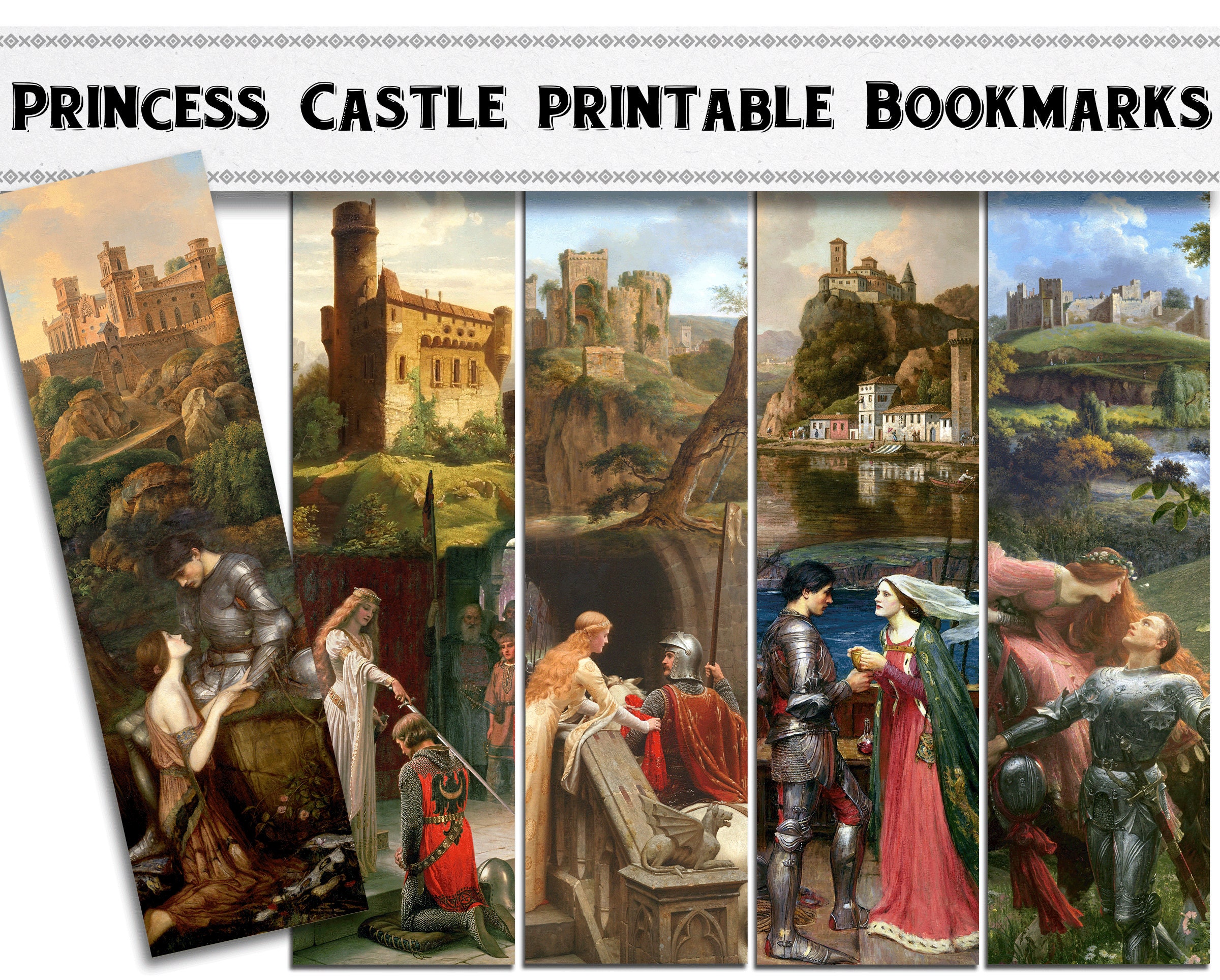 Knight Princess Castle Printable Bookmarks / Digital Download - Etsy