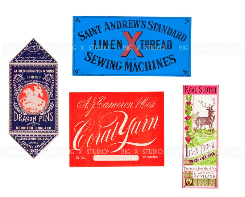 Sewing Labels / Victorian Ephemera Images / Digital Download ...