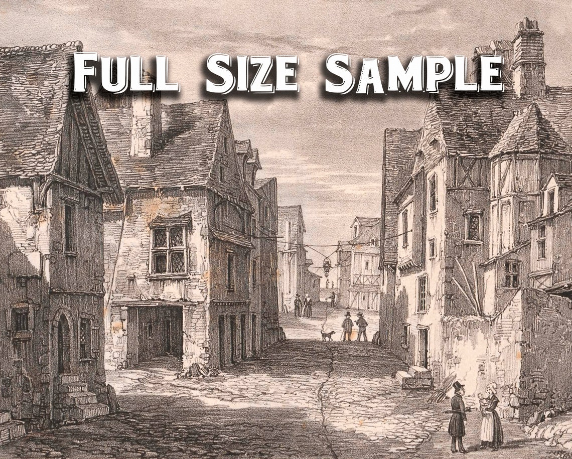Medieval Gothic Town Engraving Images / Digital Download / | Etsy