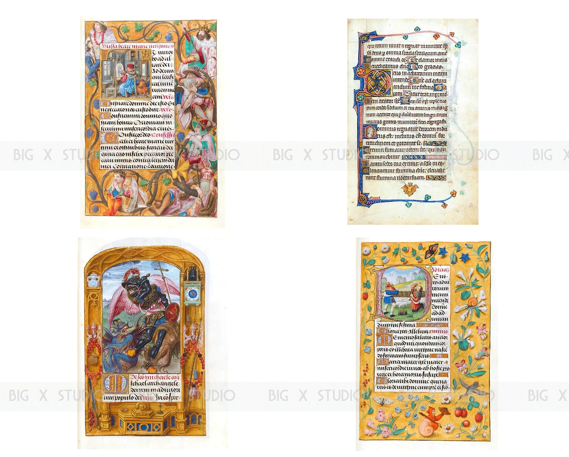 Medieval Illuminated Manuscript Images Set 2 Digital | Etsy