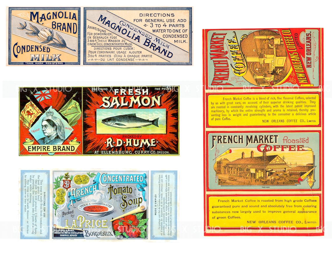 Vintage Food Label Images Set 3 / Digital Download / | Etsy