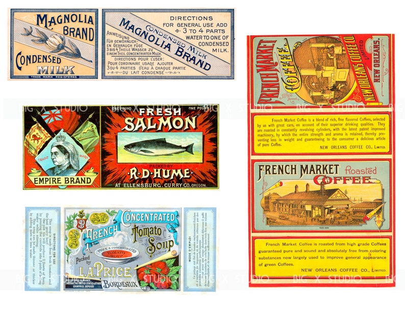 Vintage Food Label Images Set 3 / Digital Download / | Etsy