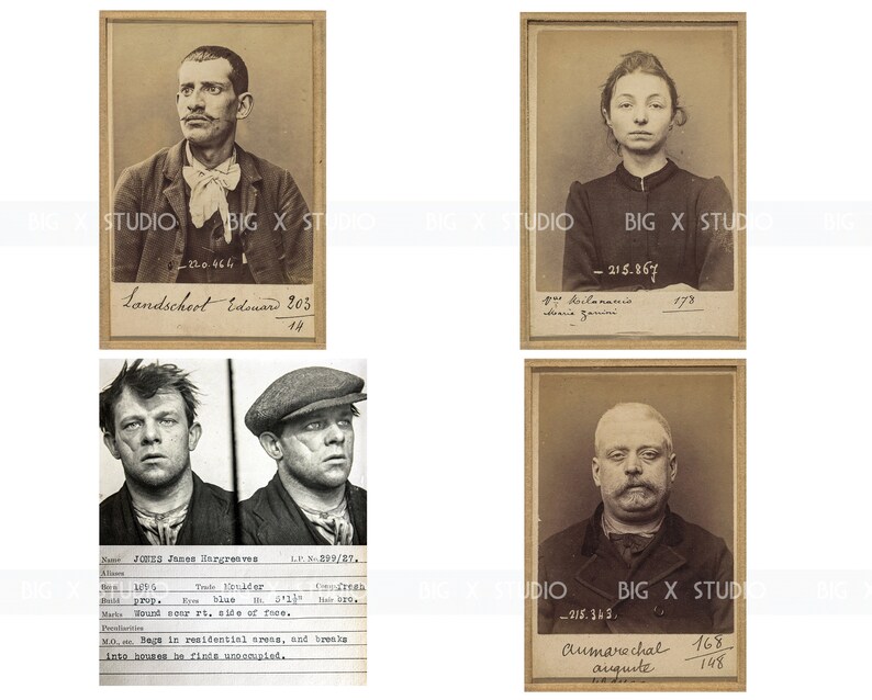 Vintage Criminal Mugshot Photographs Set 2 / Digital Download ...