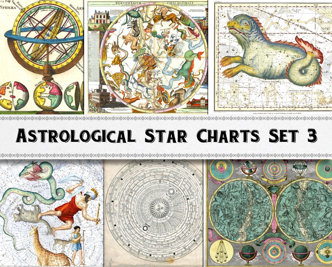 Astrological Star Chart Images Set 3 / Medieval Renaissance | Etsy