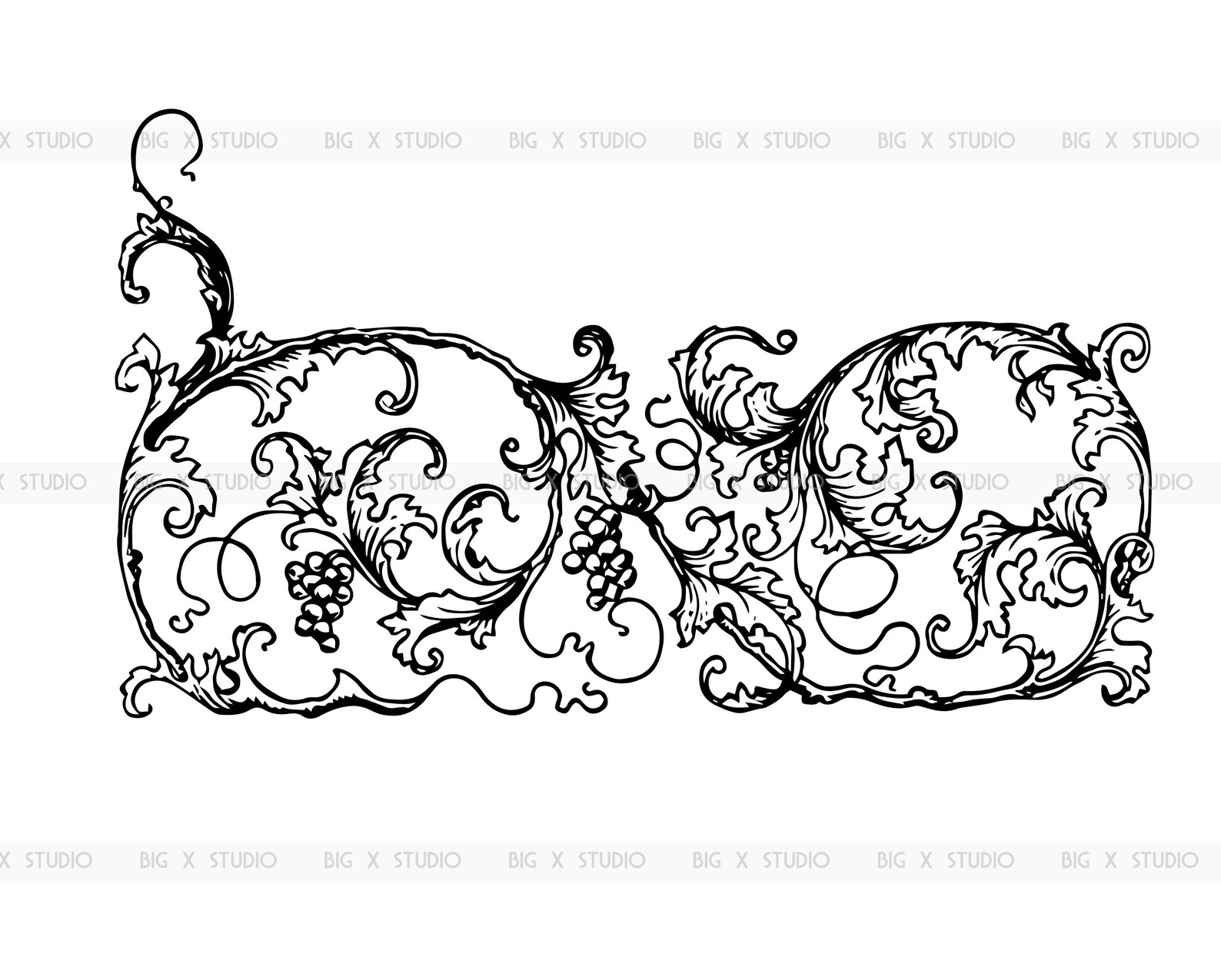 Vintage Vine Leaf SVG Border Frames / Digital Download / - Etsy
