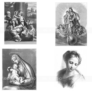 Vintage Virgin Mary Engraving Images / Digital Download / Commercial ...