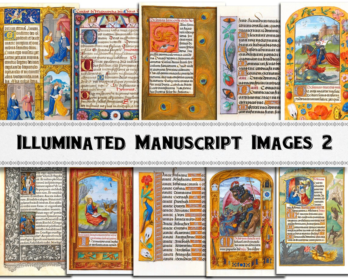 Medieval Illuminated Manuscript Images Set 2 Digital | Etsy