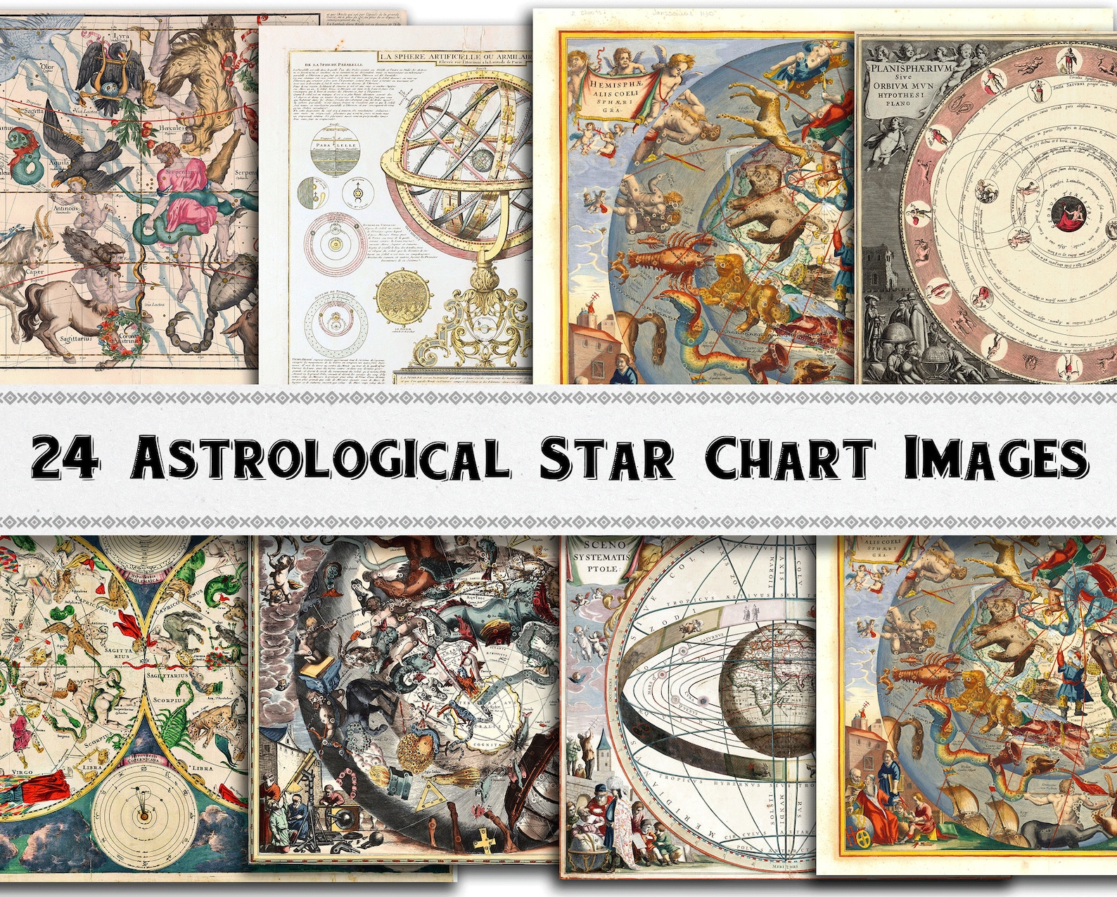 Astrological Star Chart Images / Medieval Renaissance Maps / - Etsy